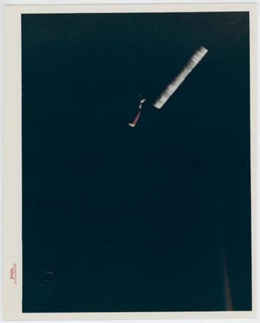 Gemini VII Extremely rare view of the second stage of the Titan rocket ...